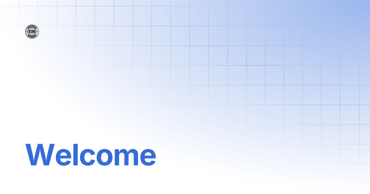 Welcome [docs.culturestudio.com]